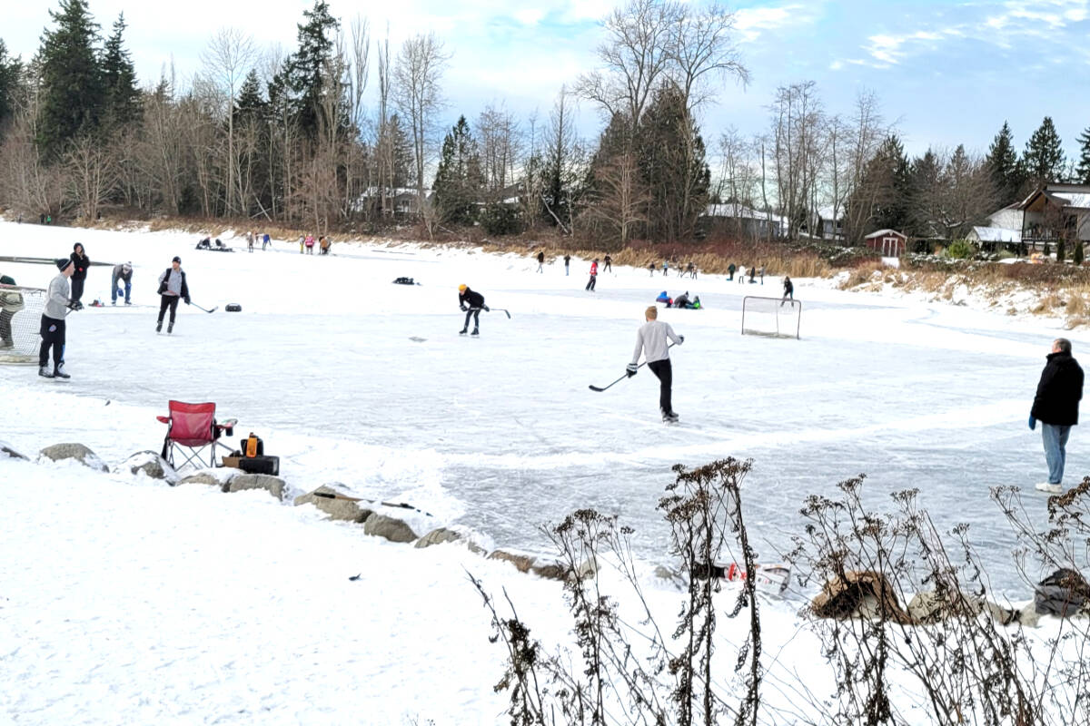 SHARE: Brydon Lagoon transformed into skating rink | Aldergrove Star